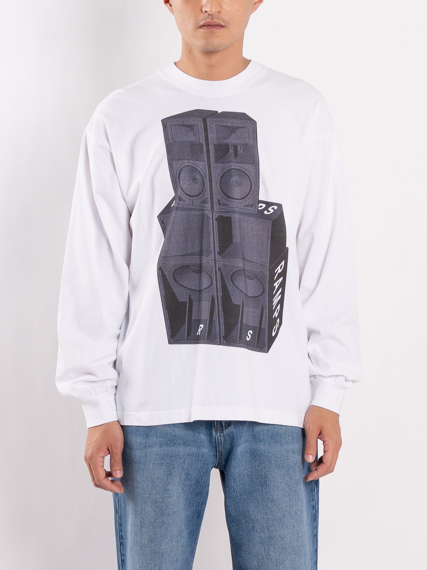 RAMPS Stack L/S Tee (White) – COMRADE Hong Kong